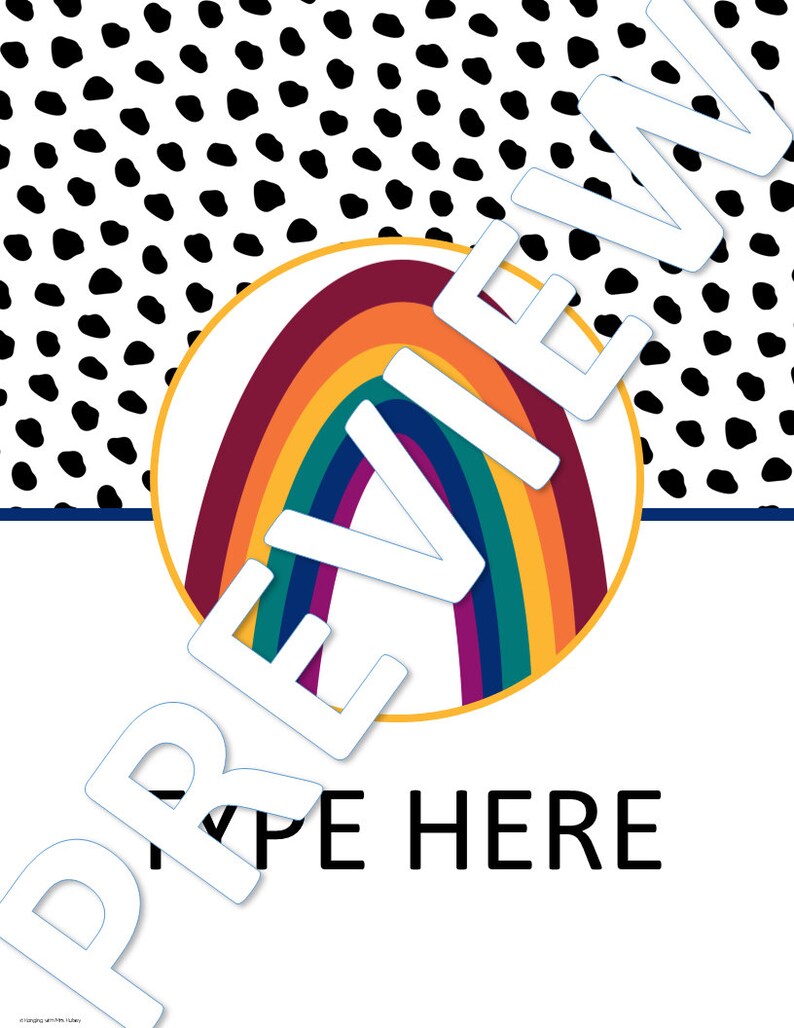 Retro Rainbow Binder Covers and Spine Labels - Etsy