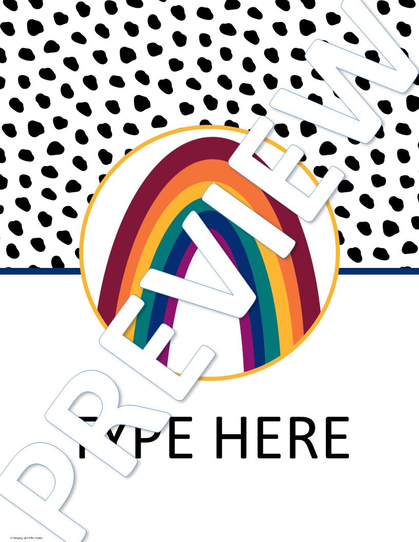 Retro Rainbow Binder Covers and Spine Labels - Etsy