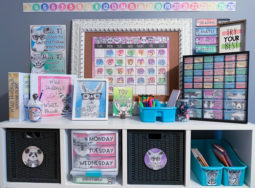 Hipster Animals Classroom Decor Bundle - Etsy