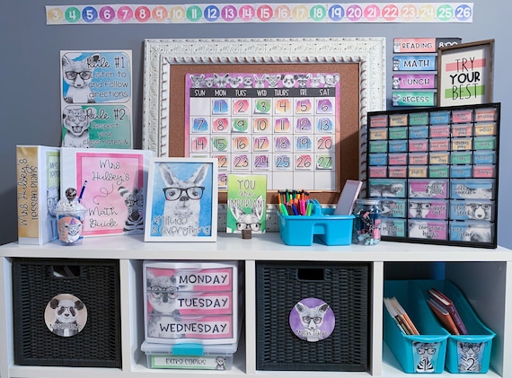 Hipster Animals Classroom Decor Bundle - Etsy