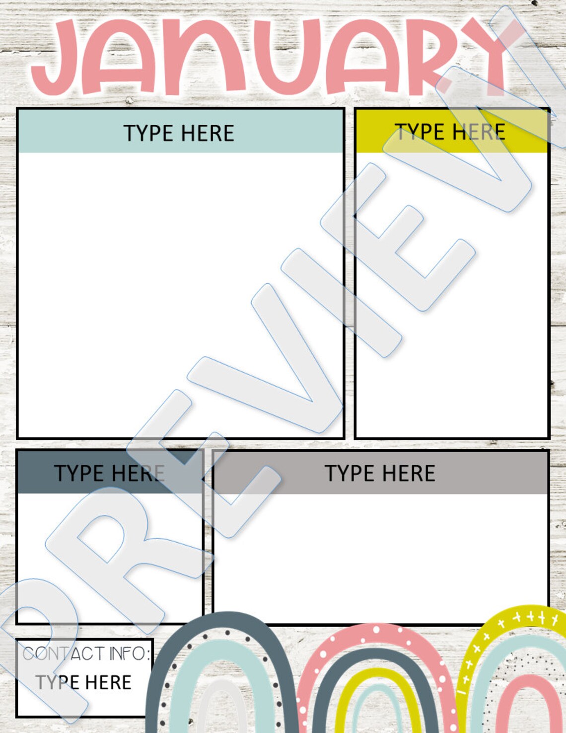 Boho Rainbow Class Newsletter Templates - Etsy