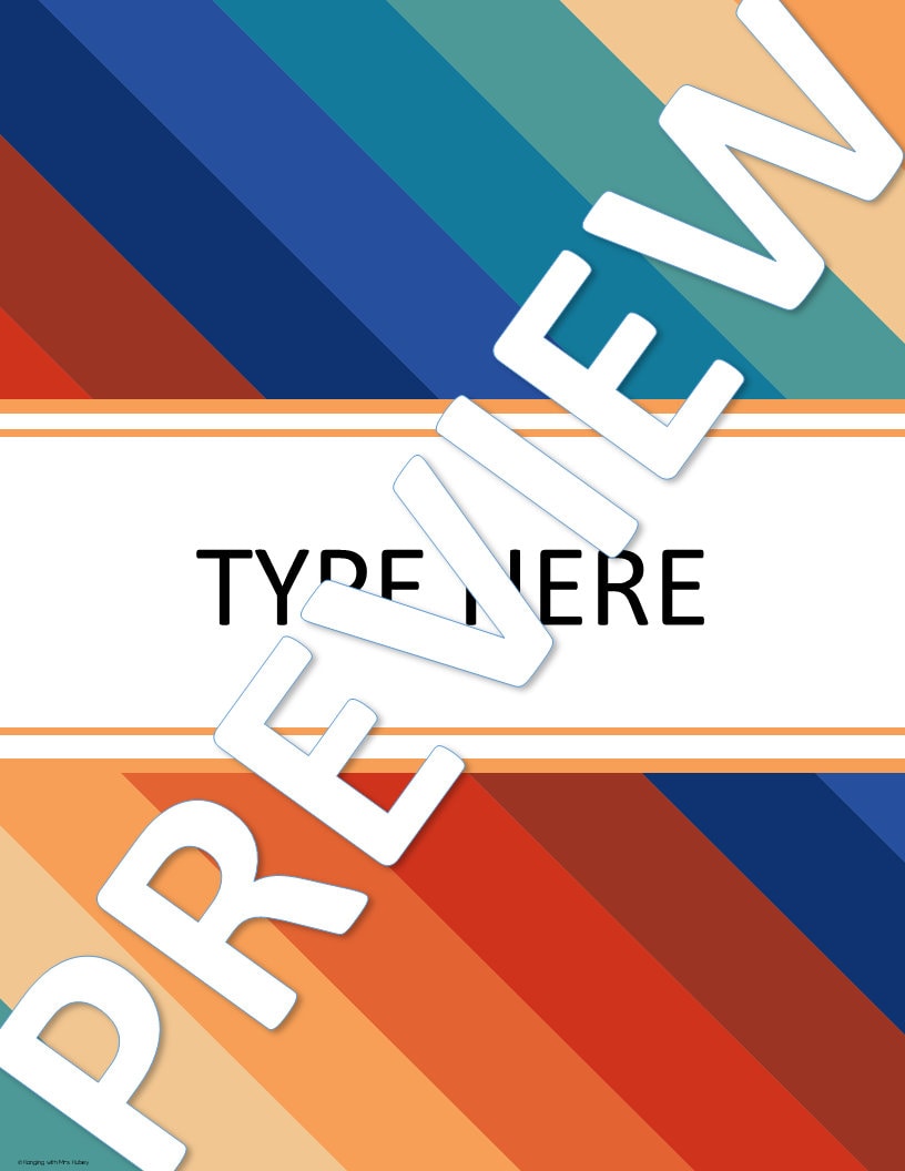 Retro Rainbow Binder Covers and Spine Labels - Etsy