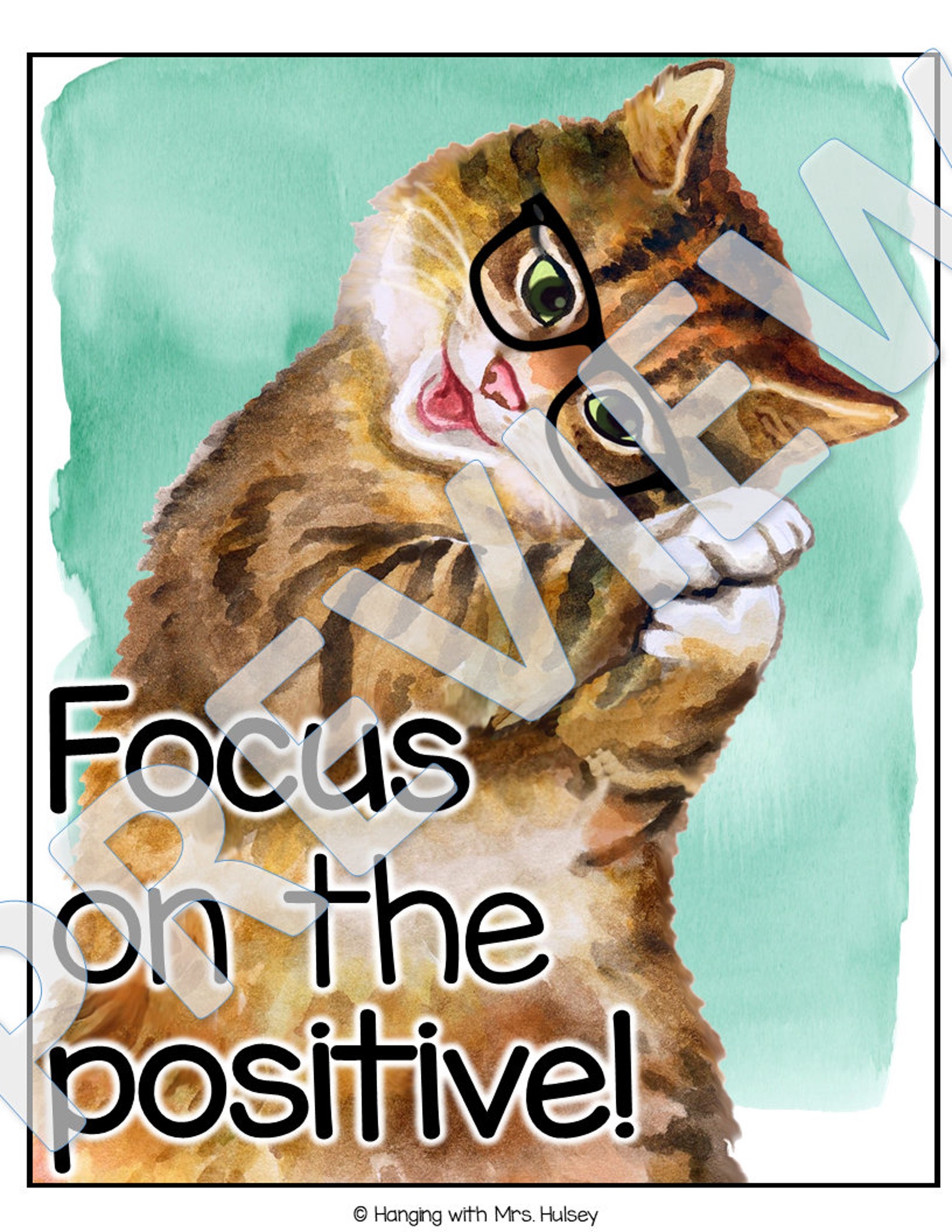 Hipster Cats Motivational Posters: Shiplap & Watercolor Classroom Decor ...