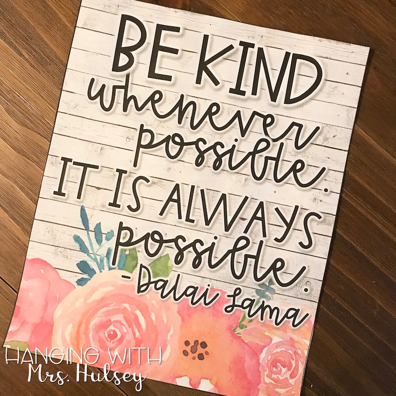 Floral Motivational Posters: Farmhouse Classroom Decor (digital ...