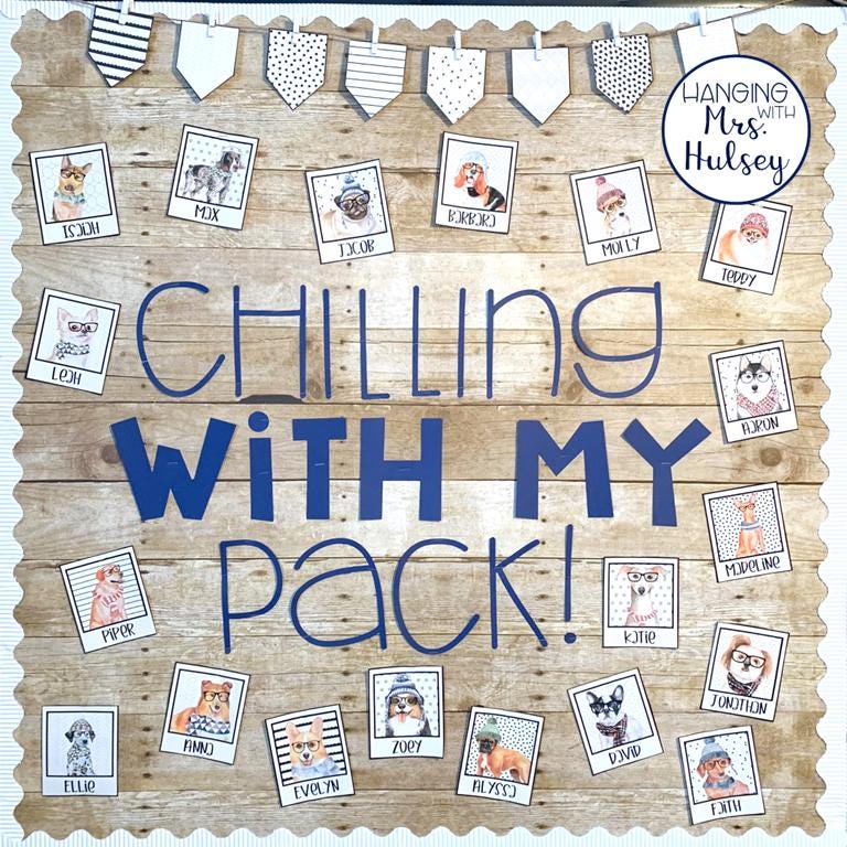 Dog Bulletin Board Bundle: Holiday Classroom Decor (PDF Download) - Etsy