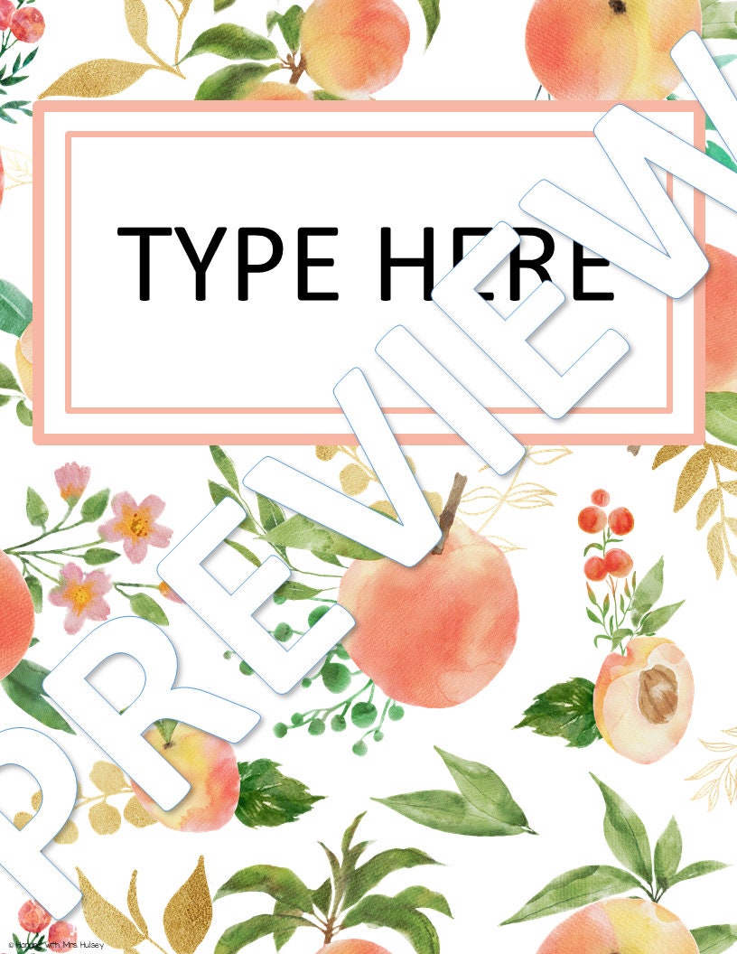 Peach Classroom Decor: Binder Covers & Spine Labels (editable Text) - Etsy