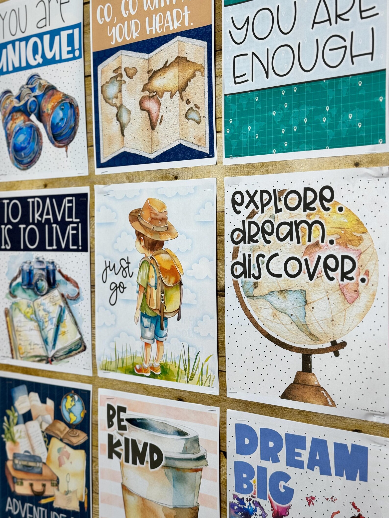 Travel Motivational Posters- Travel Classroom Decor - Travel Posters ...