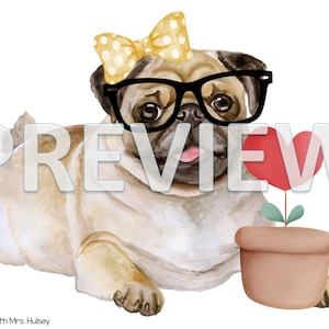 Valentine's Day Bulletin Board - Hipster Dog - Etsy