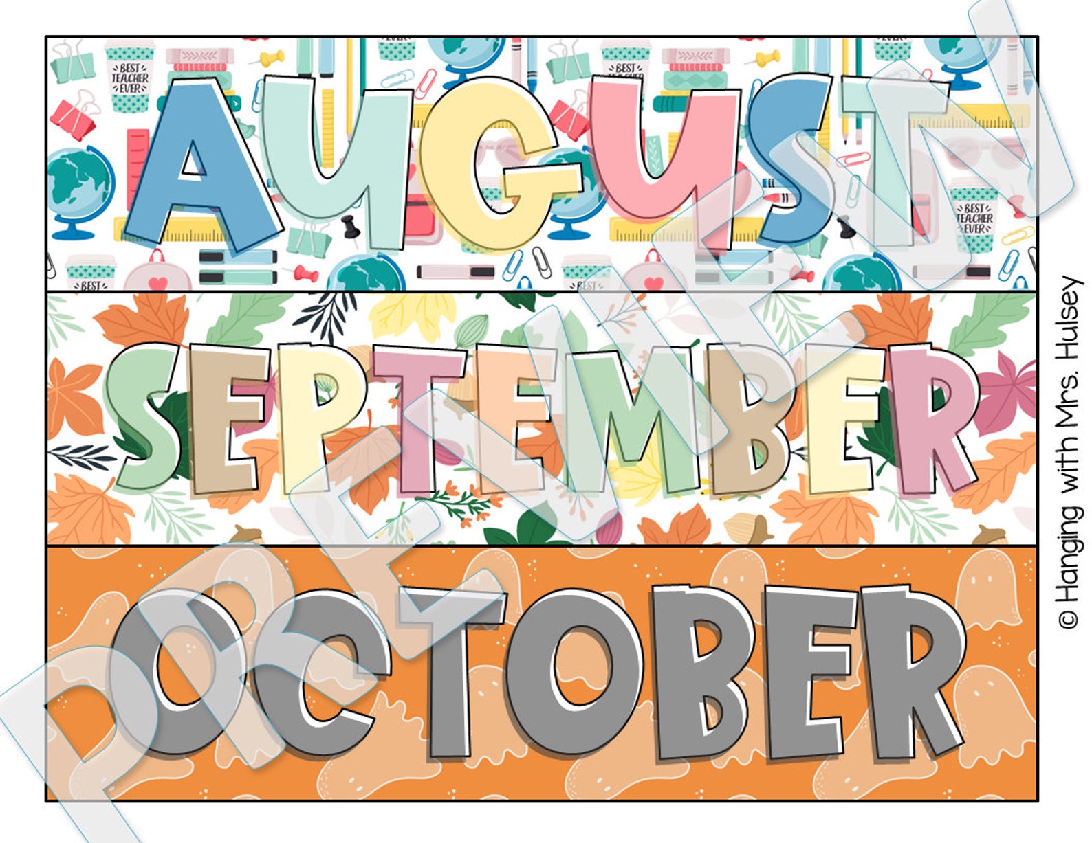 Monthly Classroom Supply Labels - Classroom Organization- Monthly ...