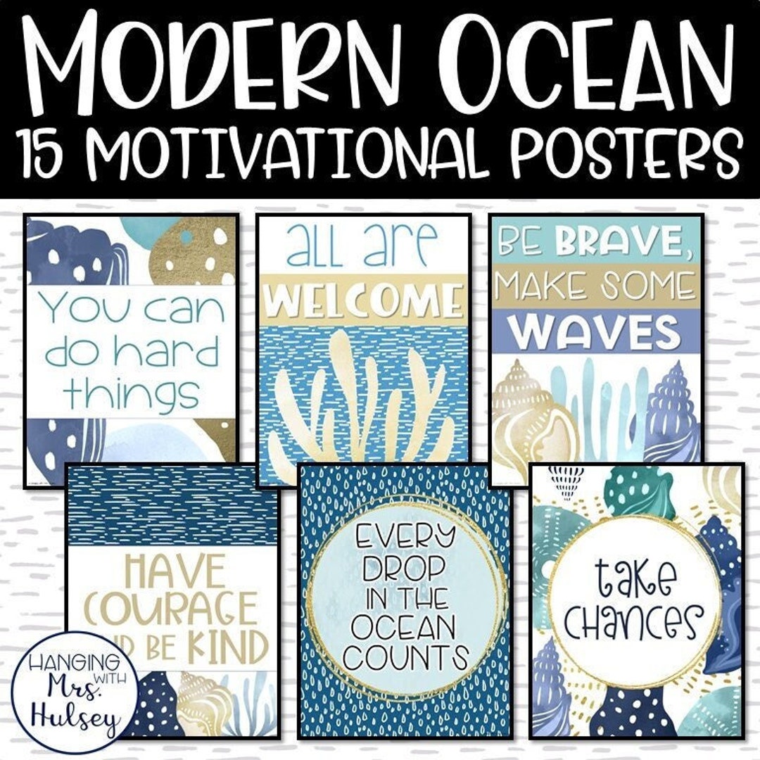 Ocean Motivational Posters - Ocean Classroom Decor - Ocean Posters ...