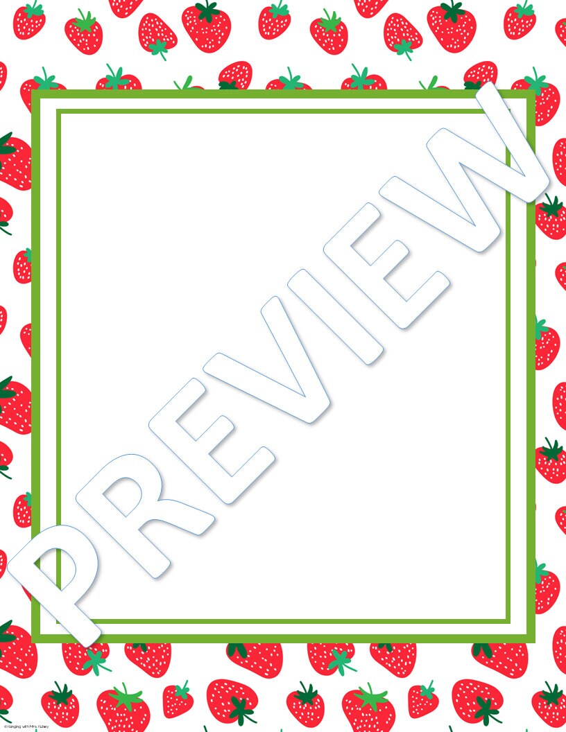Strawberry Classroom Decor: Editable Binder Covers & Spine Labels (PPT ...
