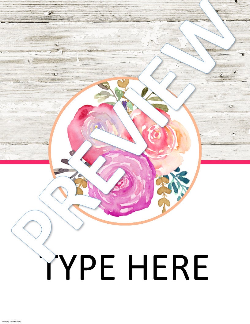 Floral Binder Covers and Spine Labels - Etsy