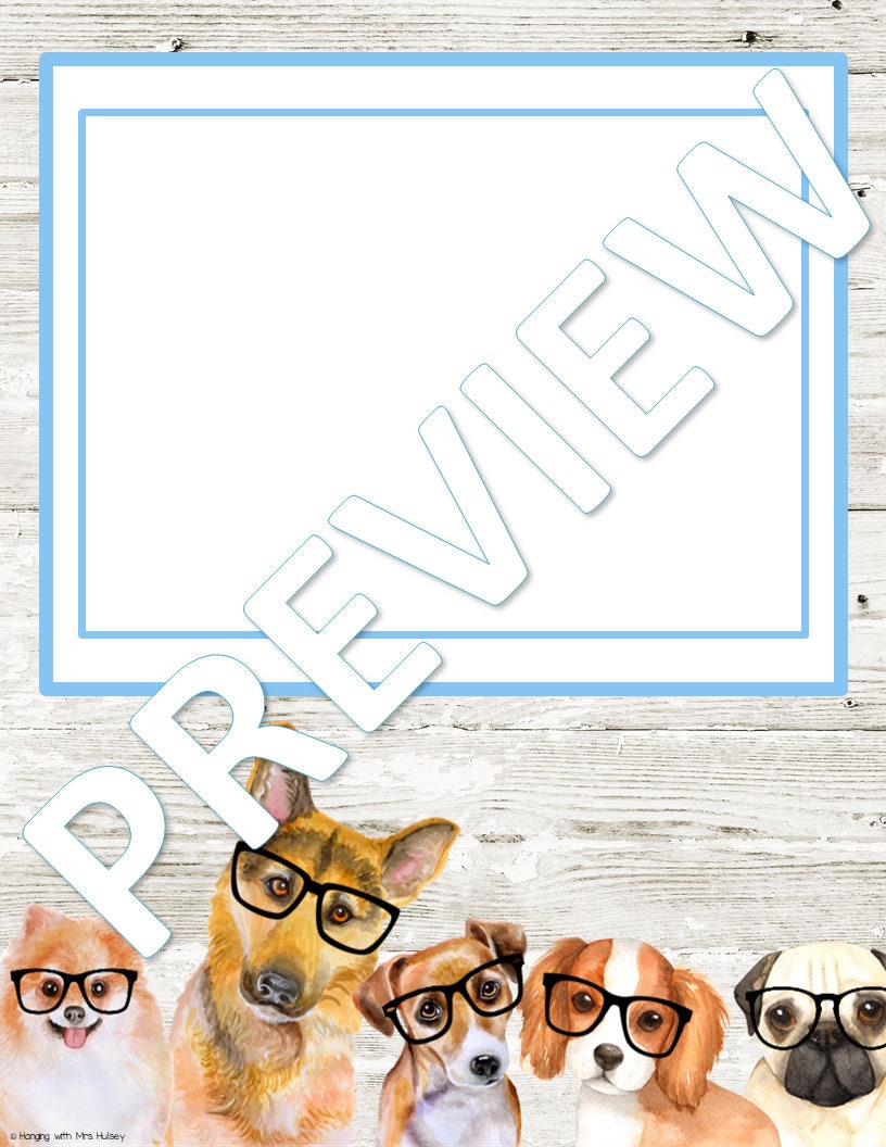 Hipster Dogs Binder Covers and Spine Labels - Etsy