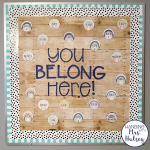 Boho Rainbow Welcome Back to School Bulletin Board - Boho Rainbow ...