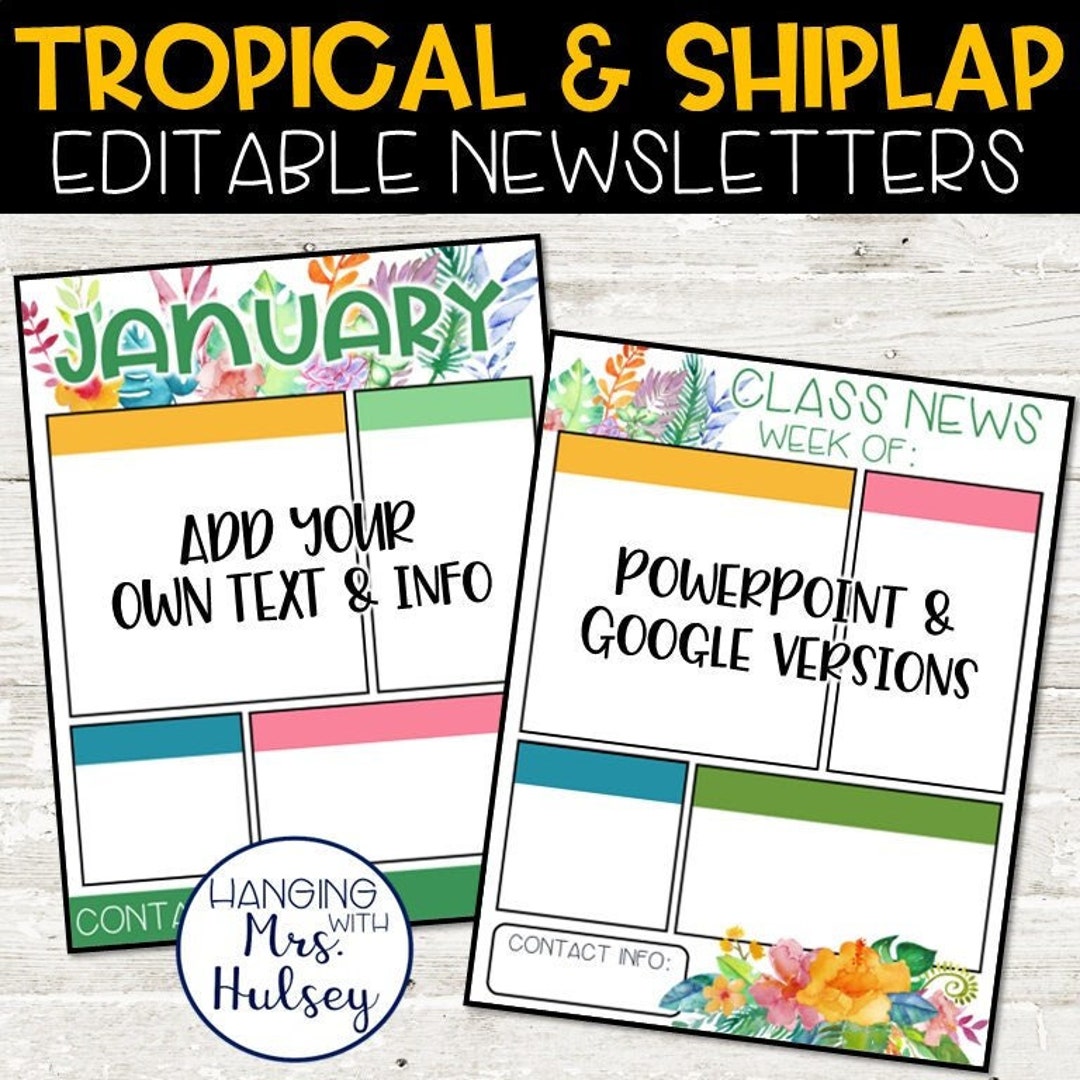 Tropical Class Newsletter Templates - Tropical Classroom - Tropical ...