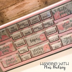 Floral Teacher Toolbox Labels: Farmhouse Classroom Decor (editable) - Etsy