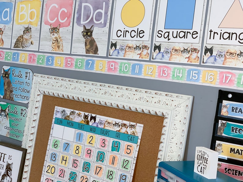 Hipster Cat Classroom Decor Bundle - Etsy