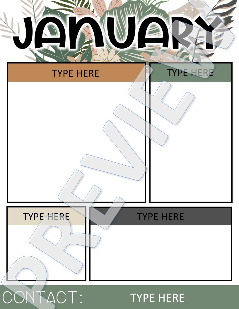 Boho Jungle Class Newsletter Templates: Editable Powerpoint & Google ...