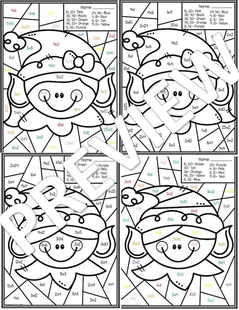 Christmas Multiply and Color - Etsy