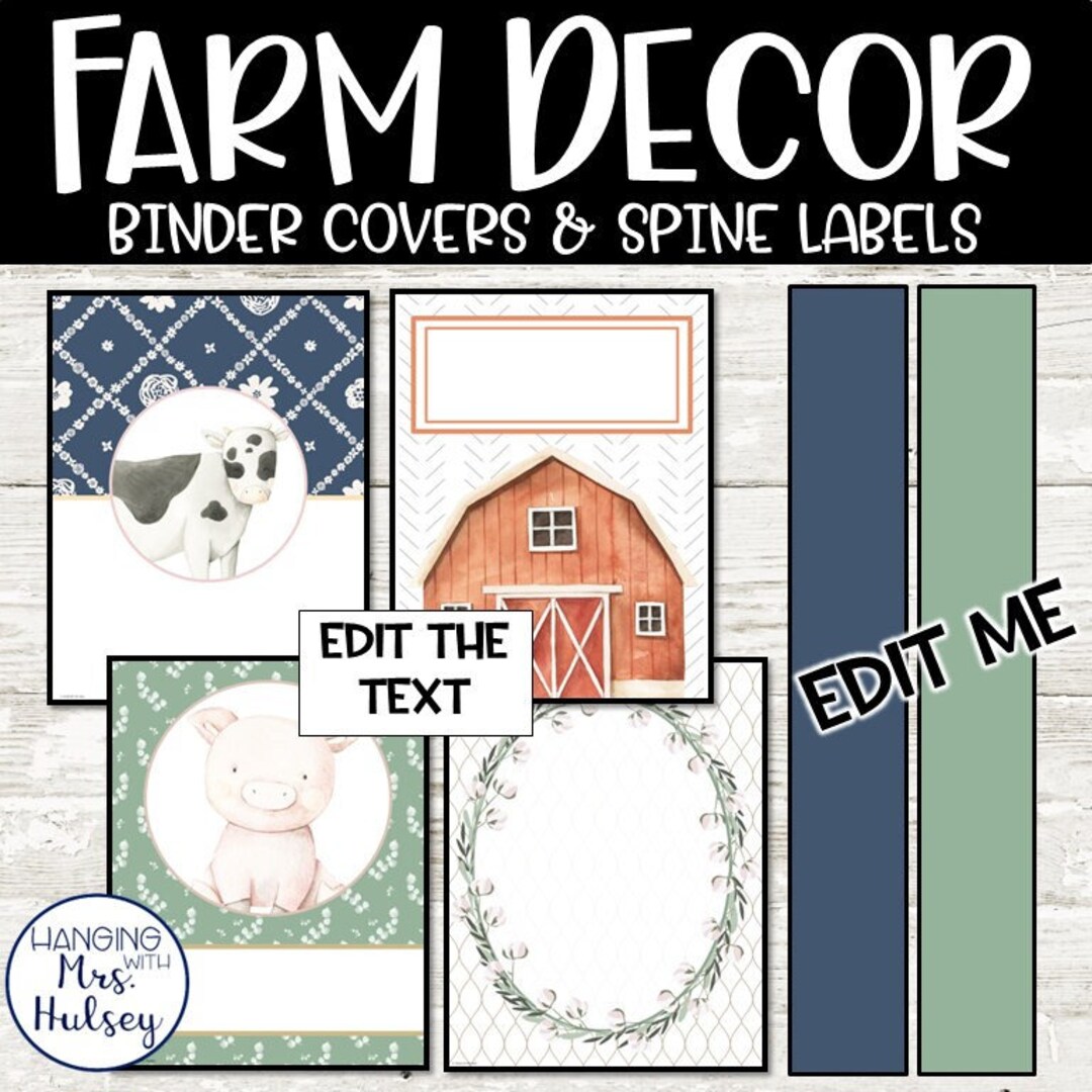 Farm Binder Covers and Spine Labels - Etsy Australia