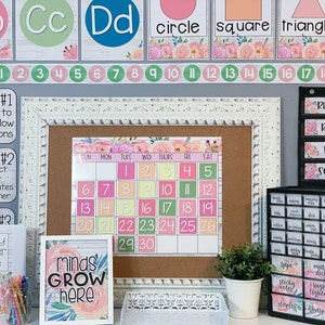 Floral and Shiplap Classroom Decor Bundle - Etsy