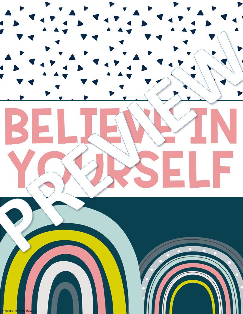 Boho Rainbow Motivational Posters - Etsy