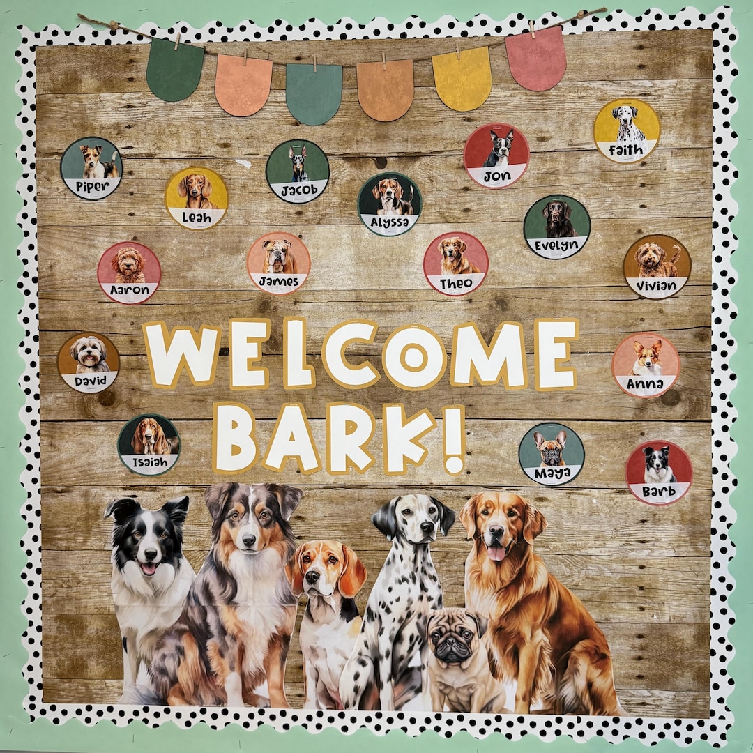 Dog Welcome Back to School Bulletin Board: Boho Classroom Decor - Etsy