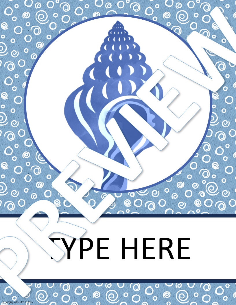 Ocean Binder Covers and Spine Labels - Etsy