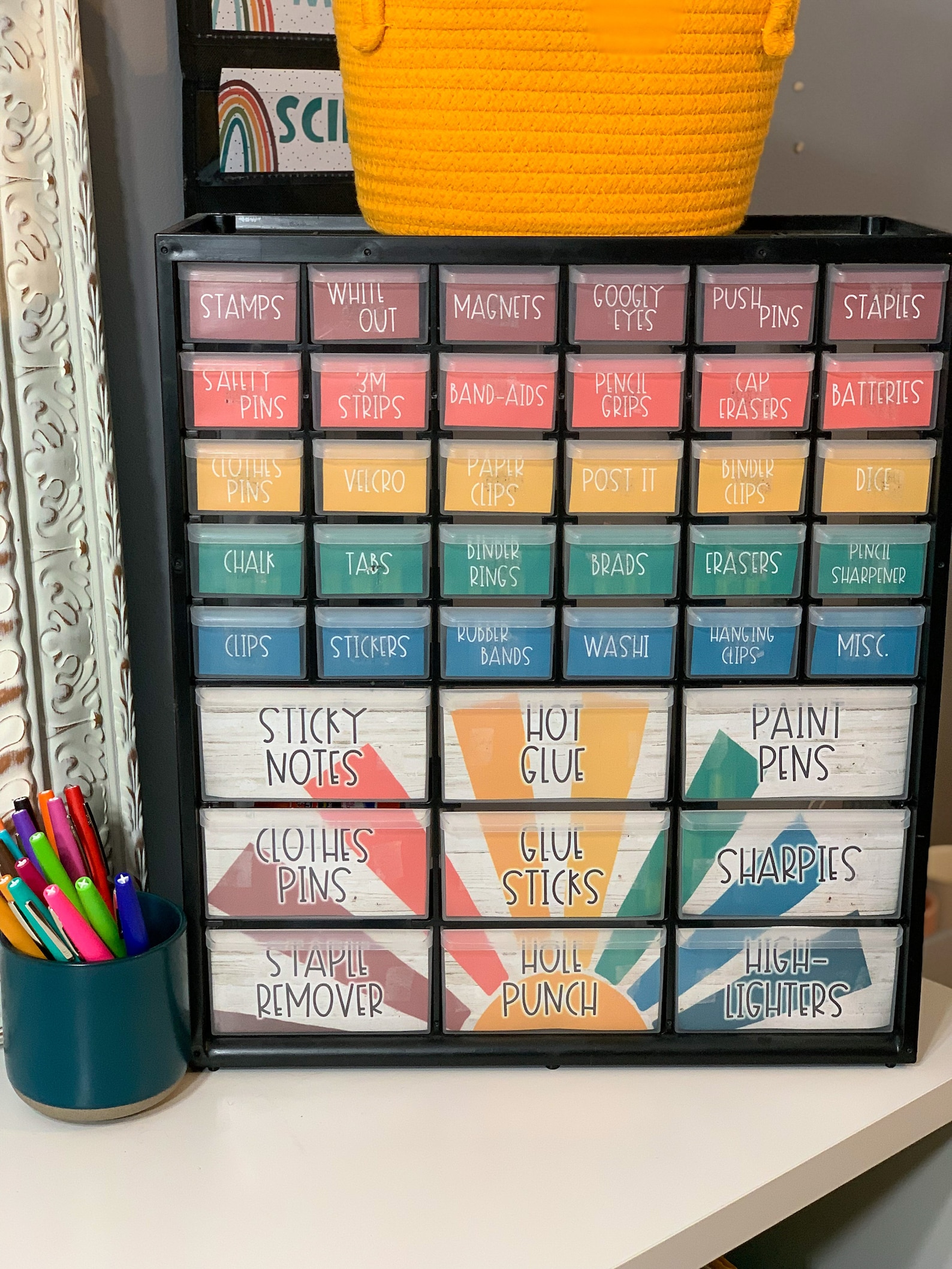 Retro Rainbow Teacher Toolbox Labels - Etsy