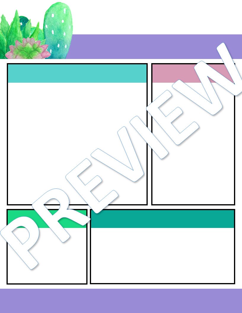 Succulent Class Newsletter Templates - Etsy