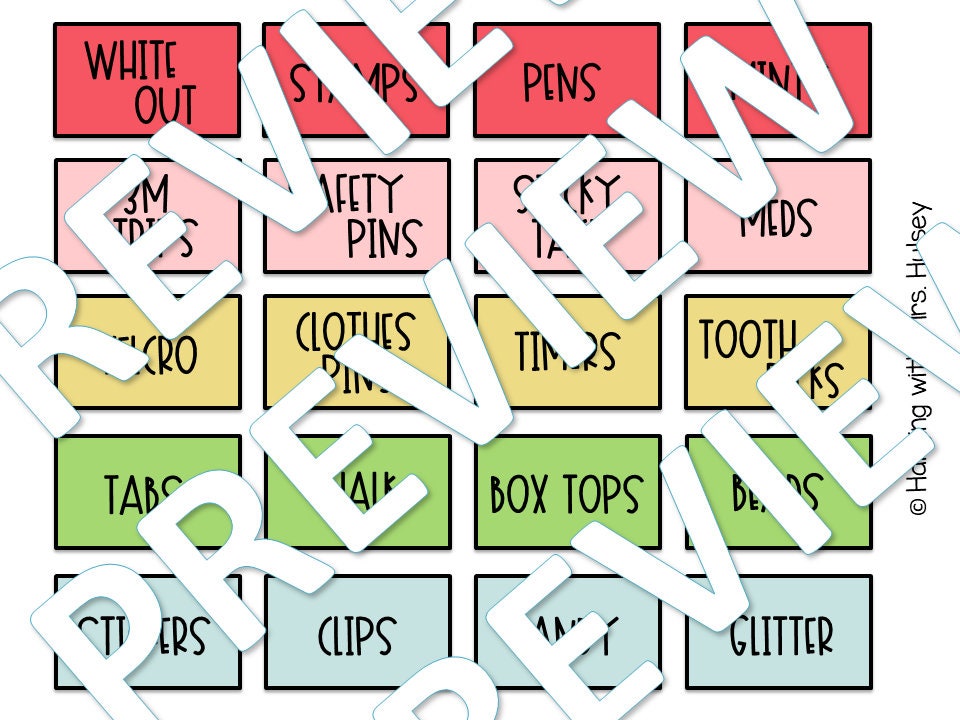 Strawberry Teacher Toolbox Labels - Etsy