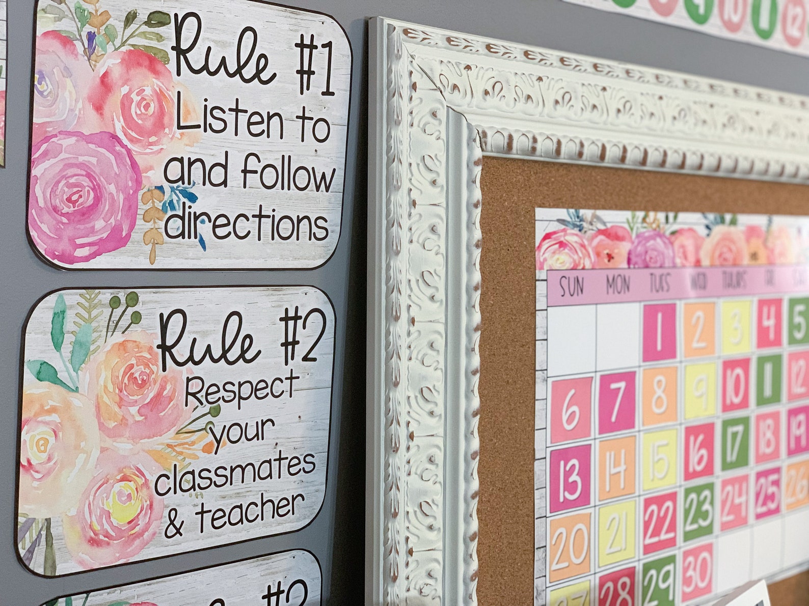 Floral and Shiplap Classroom Decor Bundle - Etsy
