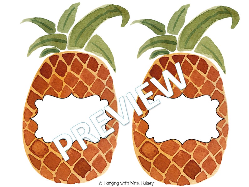 Tropical Pineapple Welcome Back to School Bulletin Board (digital ...