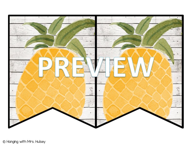 Tropical Pineapple Welcome Back to School Bulletin Board (digital ...