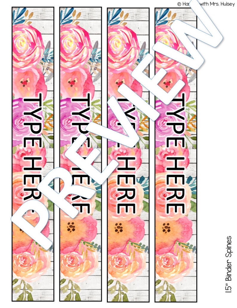 Floral Shiplap Binder Covers: Editable Classroom Decor (powerpoint) - Etsy