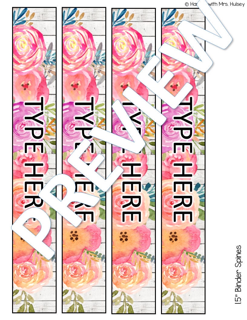 Floral Binder Covers and Spine Labels - Etsy