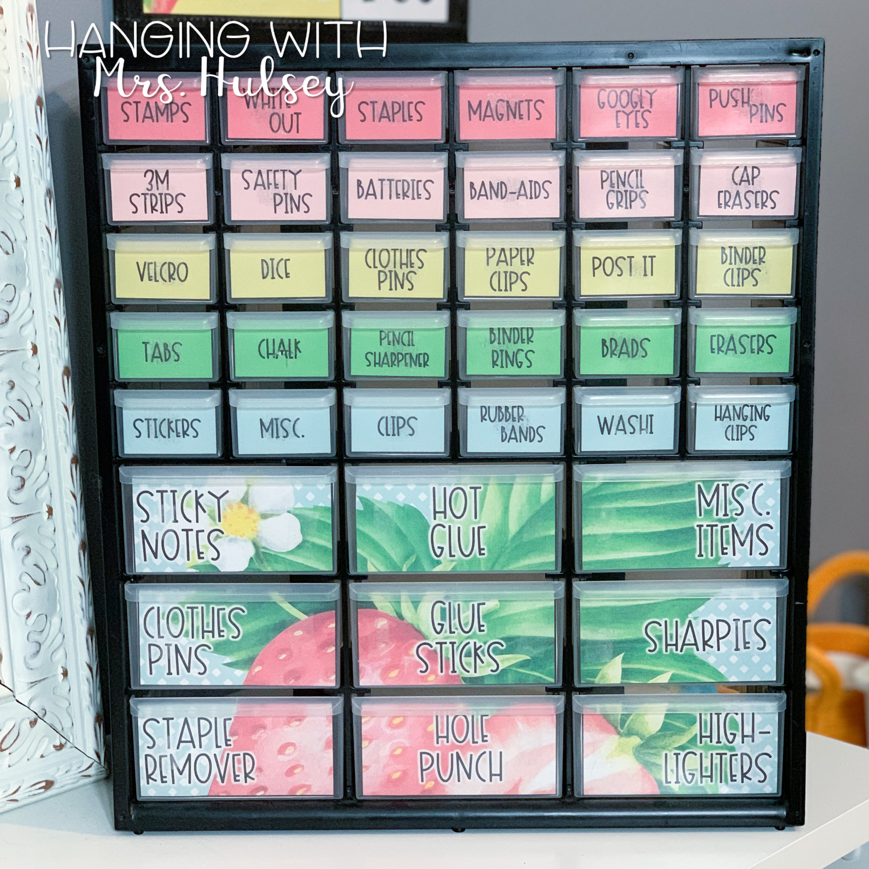 Strawberry Teacher Toolbox Labels: Editable Classroom Decor (powerpoint ...