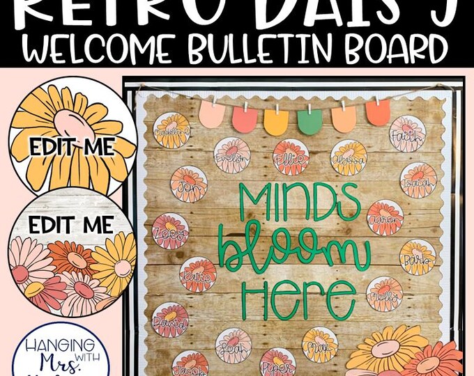 Boho Retro Banner | Bunting | Bulletin Board | Daisy Classroom Decor ...