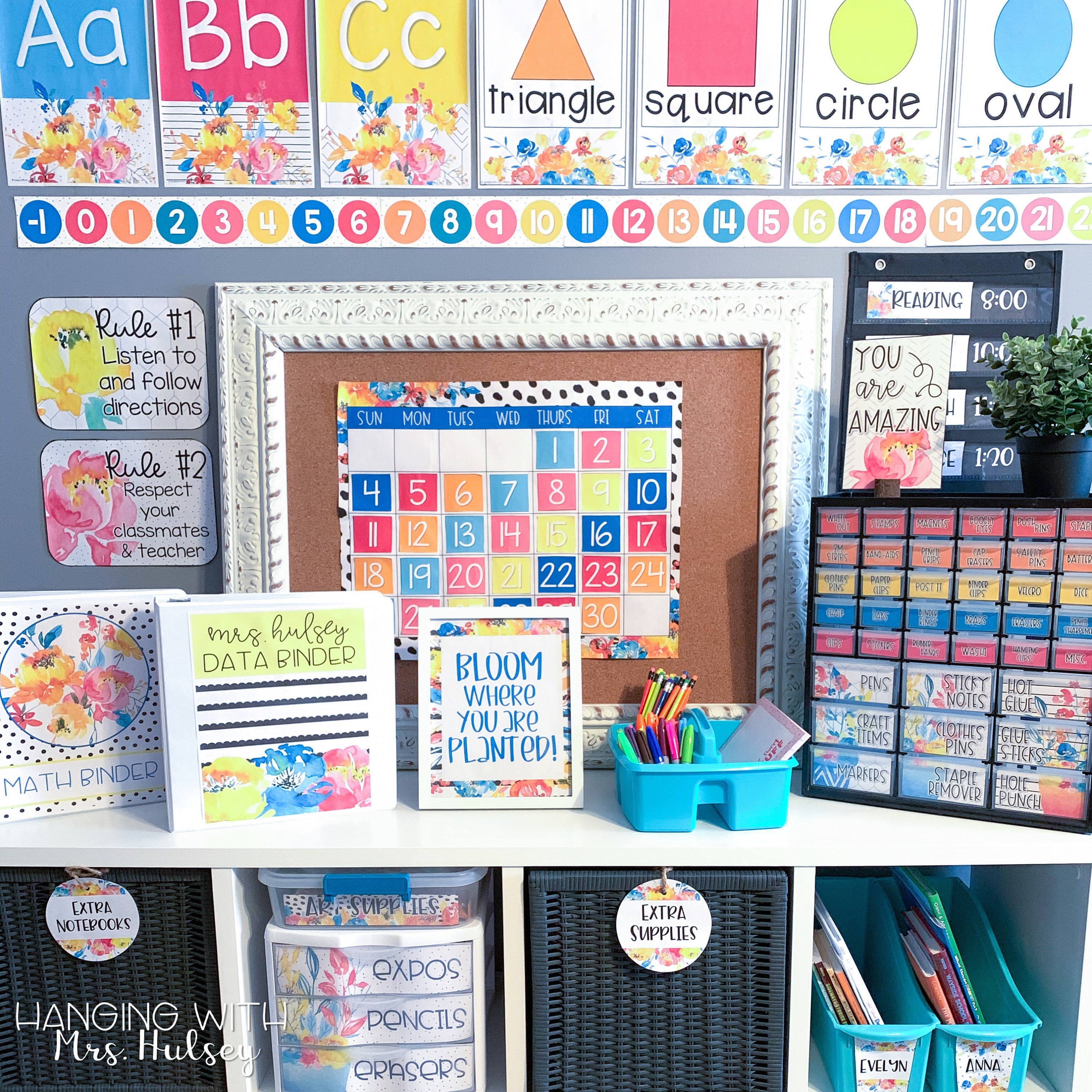 Bright Floral Classroom Decor Bundle - Etsy