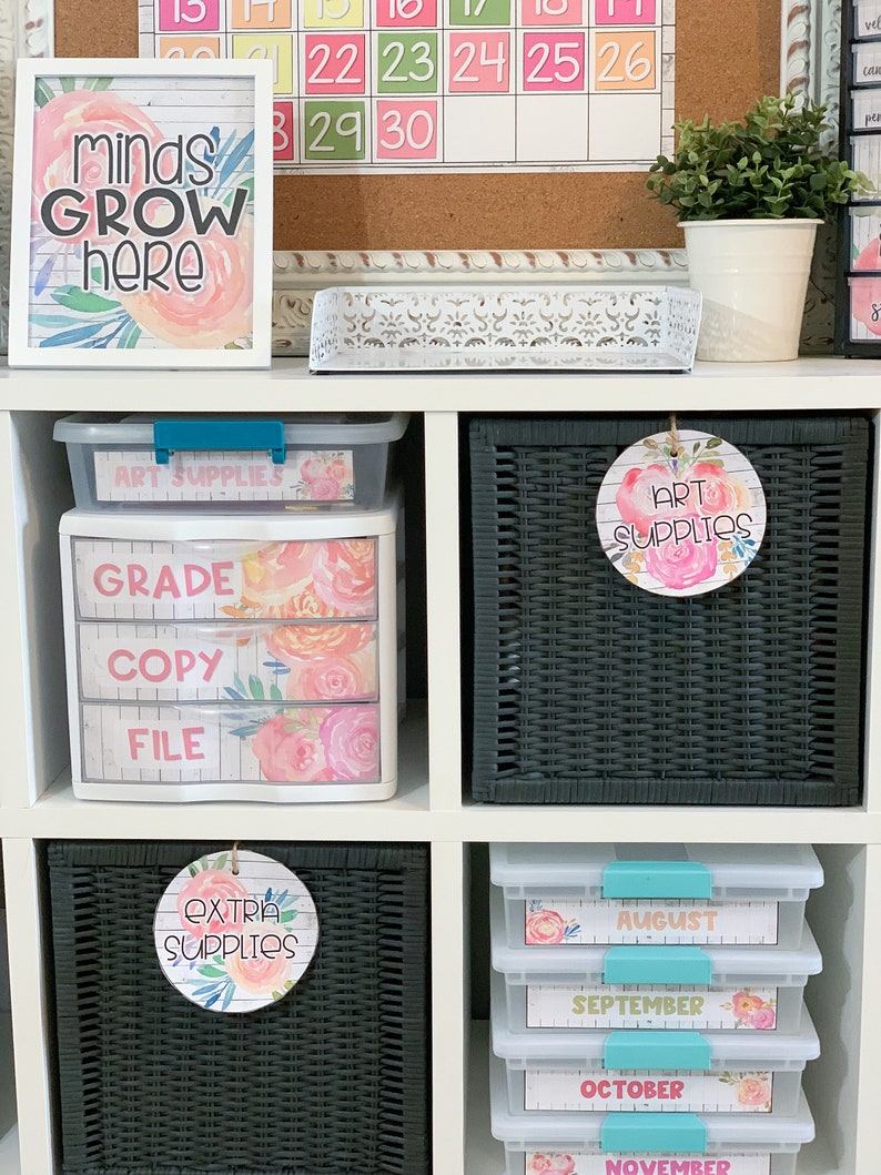 Floral and Shiplap Classroom Decor Bundle - Etsy