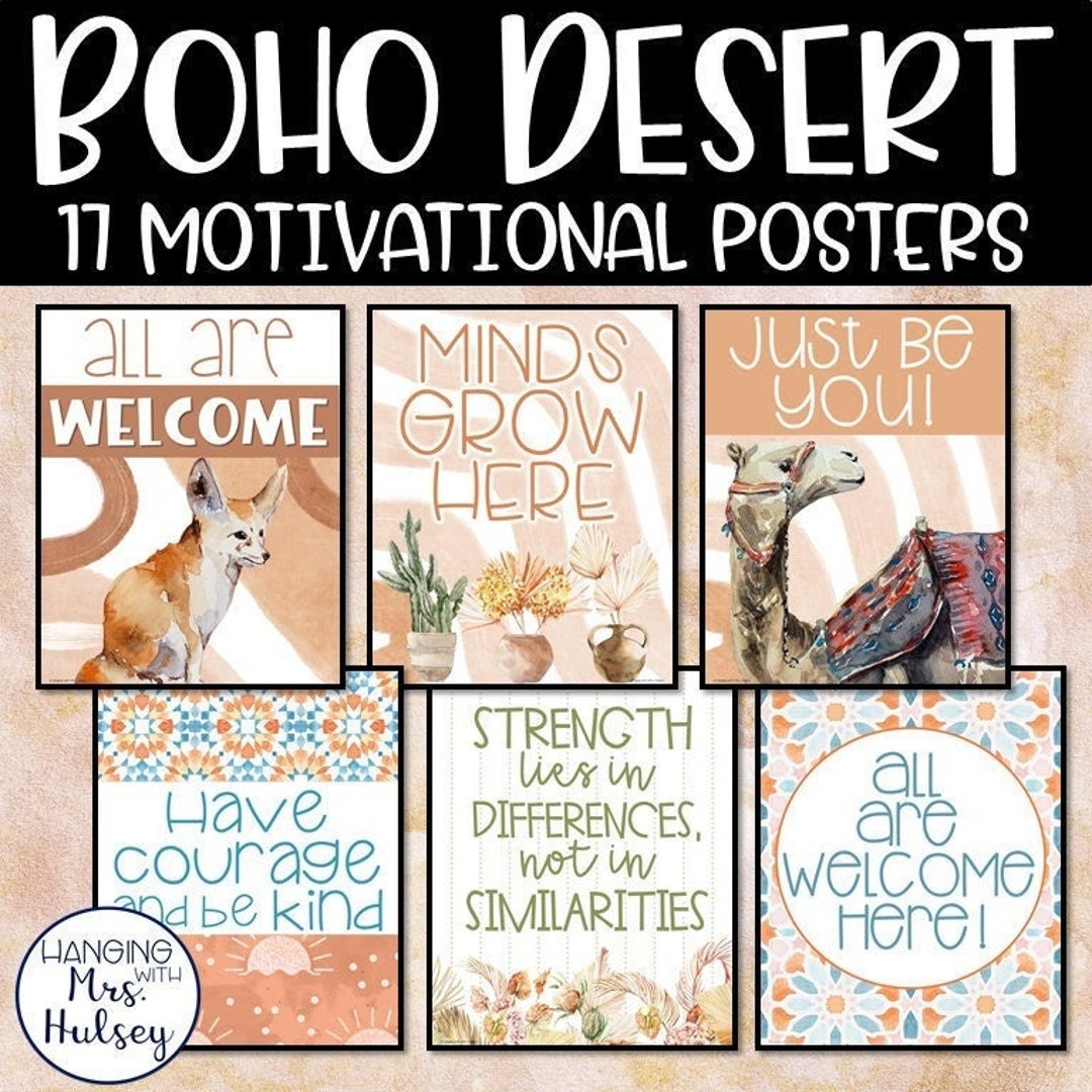 Boho Desert Motivational Posters - Desert Classroom Decor - Desert ...