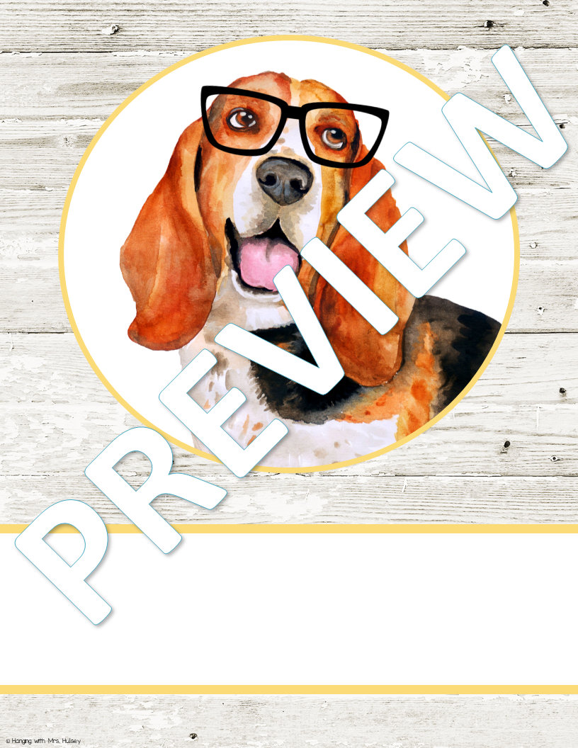 Hipster Dogs Binder Covers and Spine Labels - Etsy