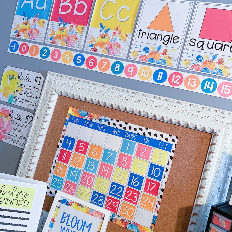 Bright Floral Classroom Decor Bundle - Etsy