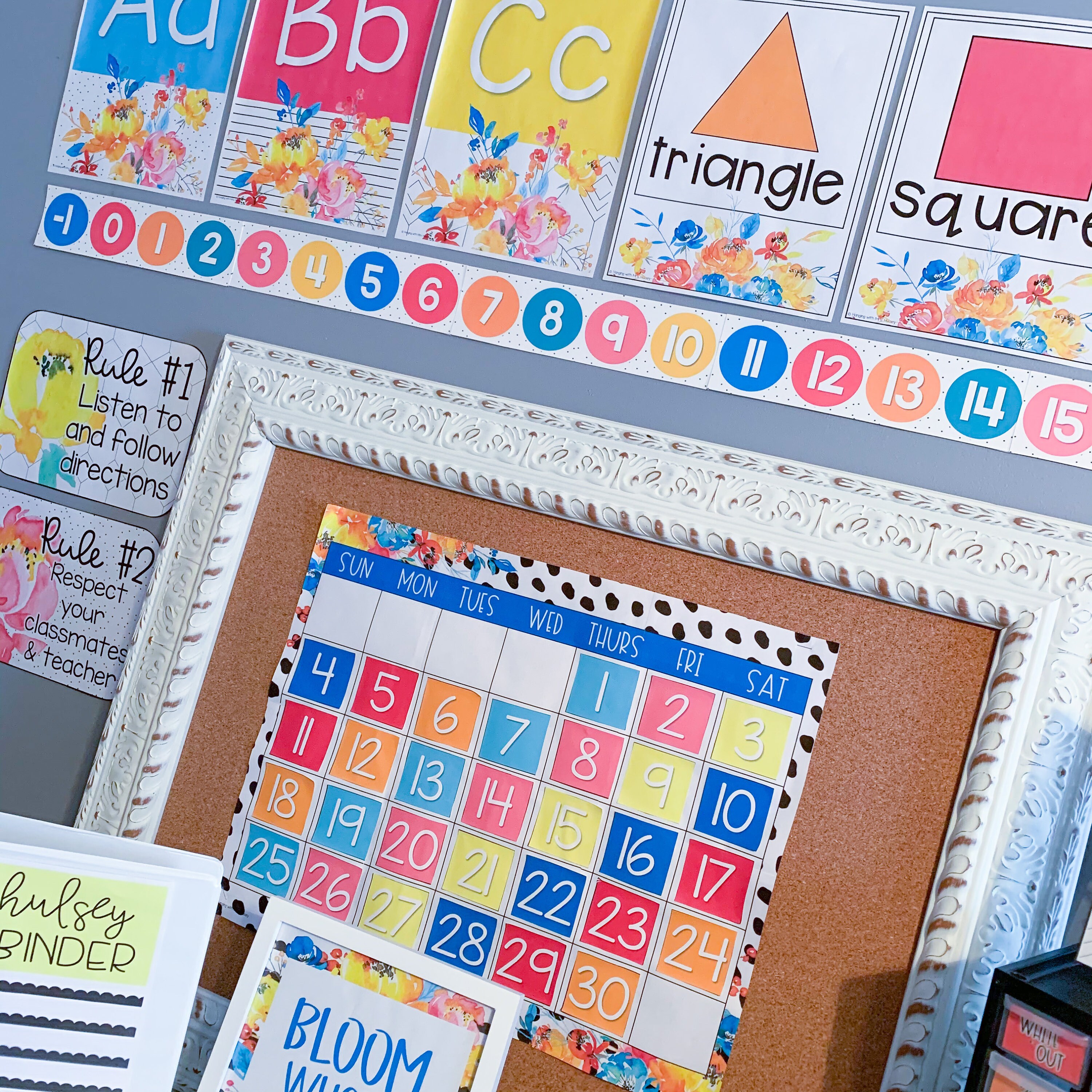 Bright Floral Classroom Decor Bundle Etsy 