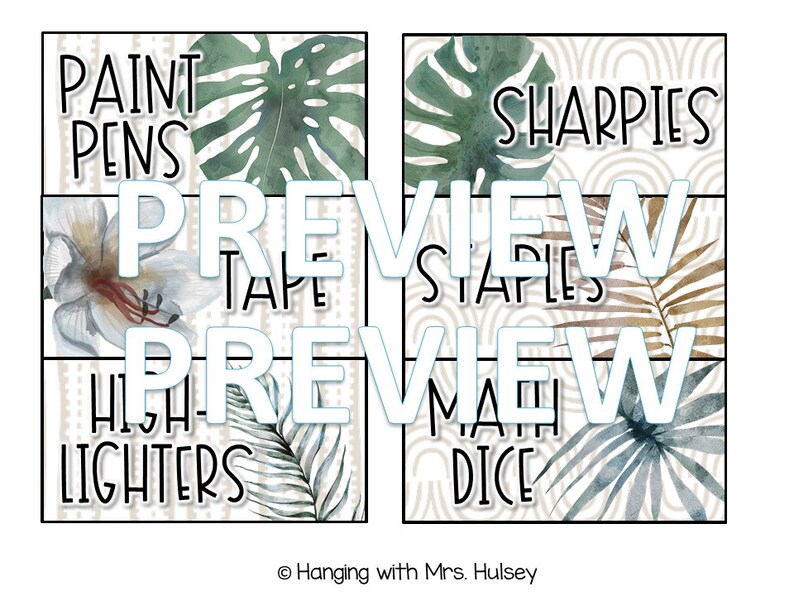 Boho Jungle Teacher Toolbox Labels - Etsy