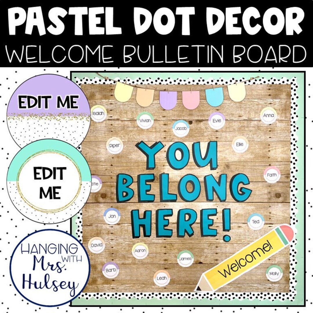 Pastel Dot Welcome Back to School Bulletin Board - Pastel Bulletin ...