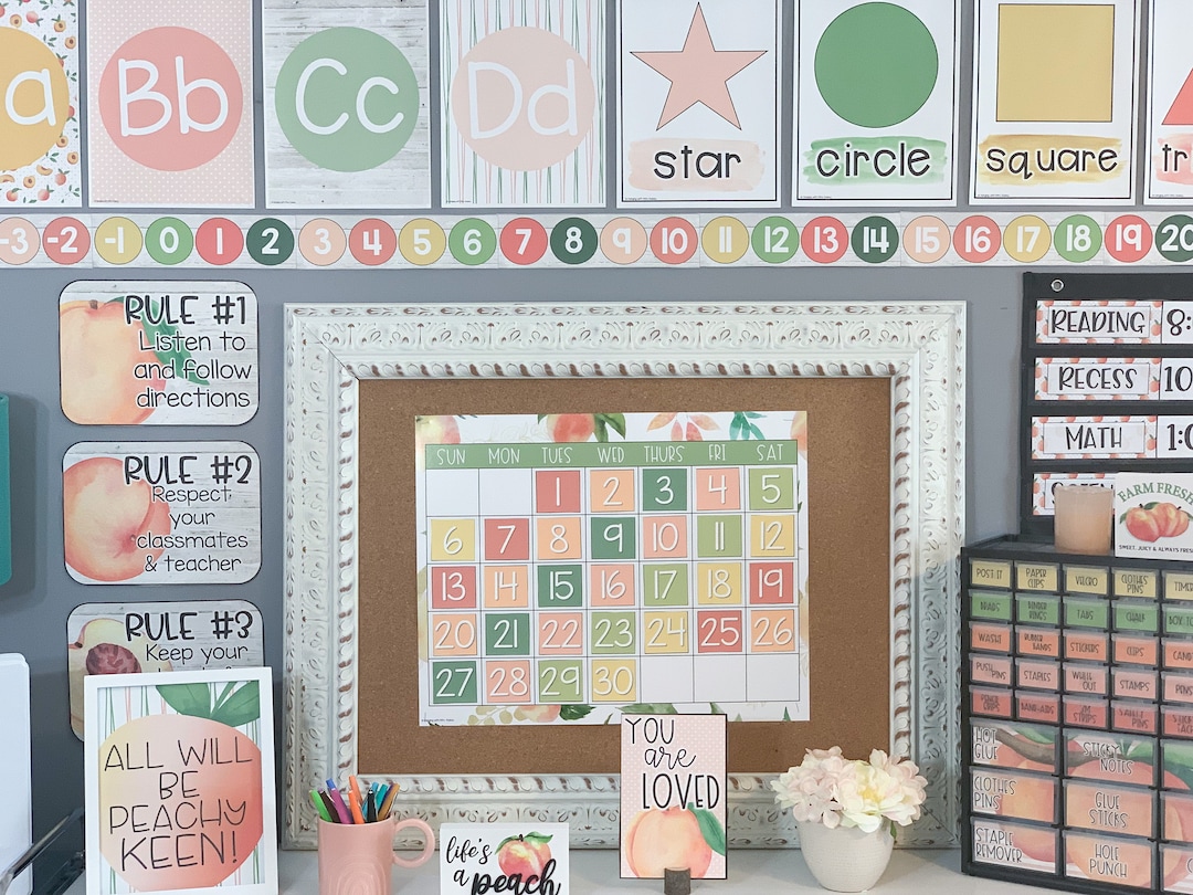 Peach Classroom Decor Bundle - Etsy
