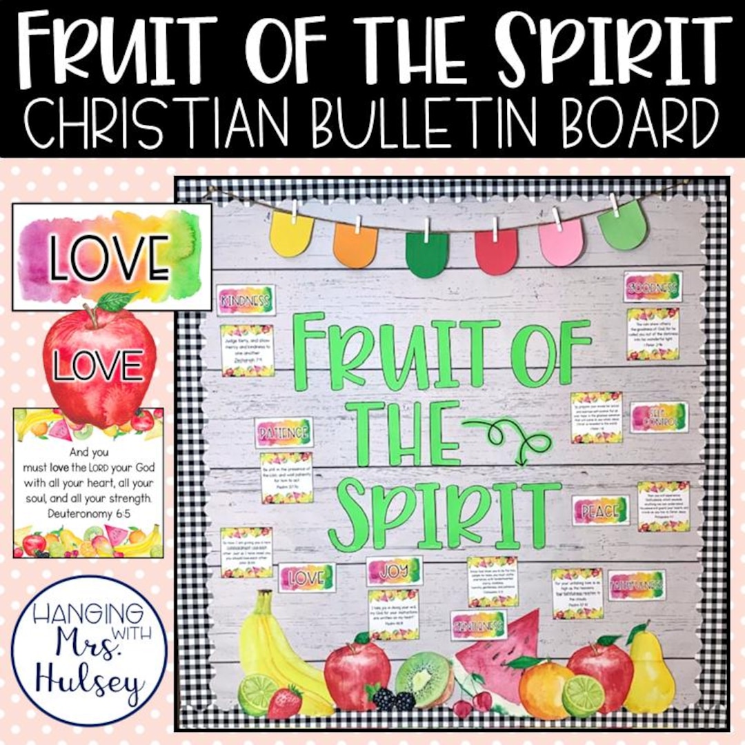 Fruit of the Spirit Bulletin Board: Christian Classroom Decor - Etsy