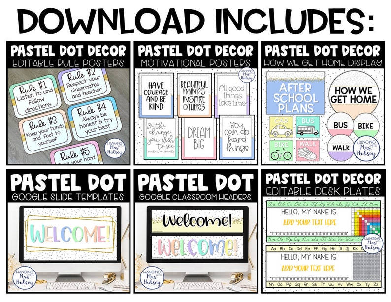 Pastel Polka Dot Classroom Decor Bundle - Etsy