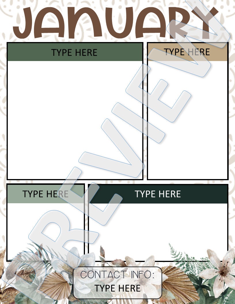 Boho Jungle Class Newsletter Templates: Editable Powerpoint & Google ...